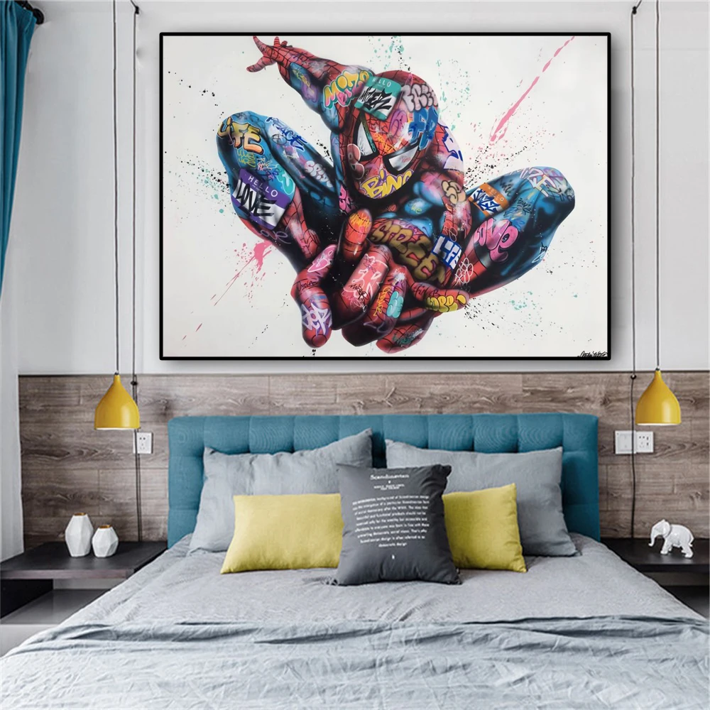 Marvel Graffiti Art Painting Street Pop Art Disney Canvas Print On Wall ...
