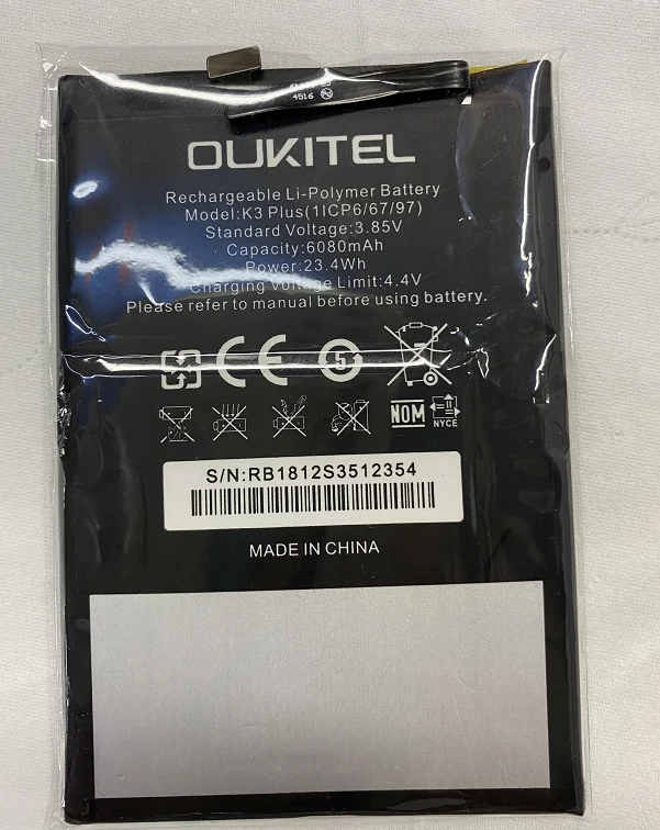 New Battery 6000mAh Battery For OUKITEL K3 PLUS Long standby time High ...