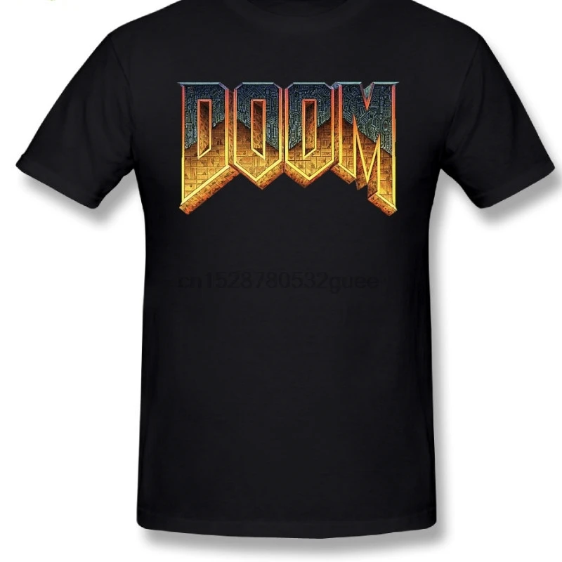 100% puro algodón Hombre Doom camiseta Cool Game For Man moda camisetas ...