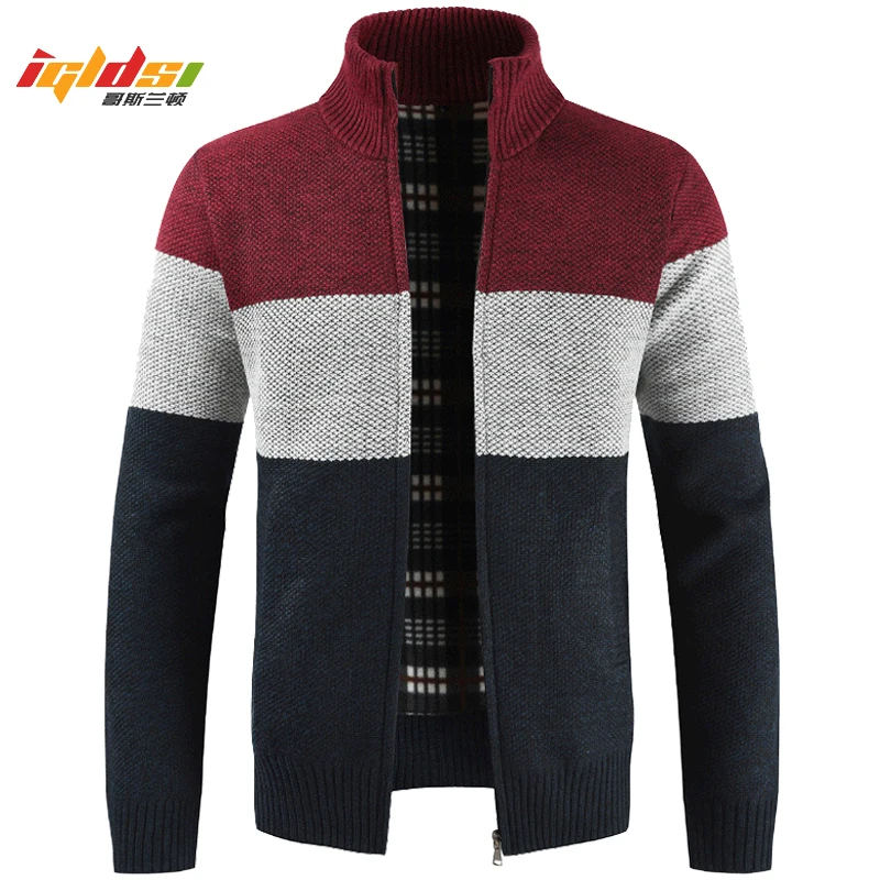 Novo 2019 inverno casaco de lã masculino casacos grossos cardigan ...