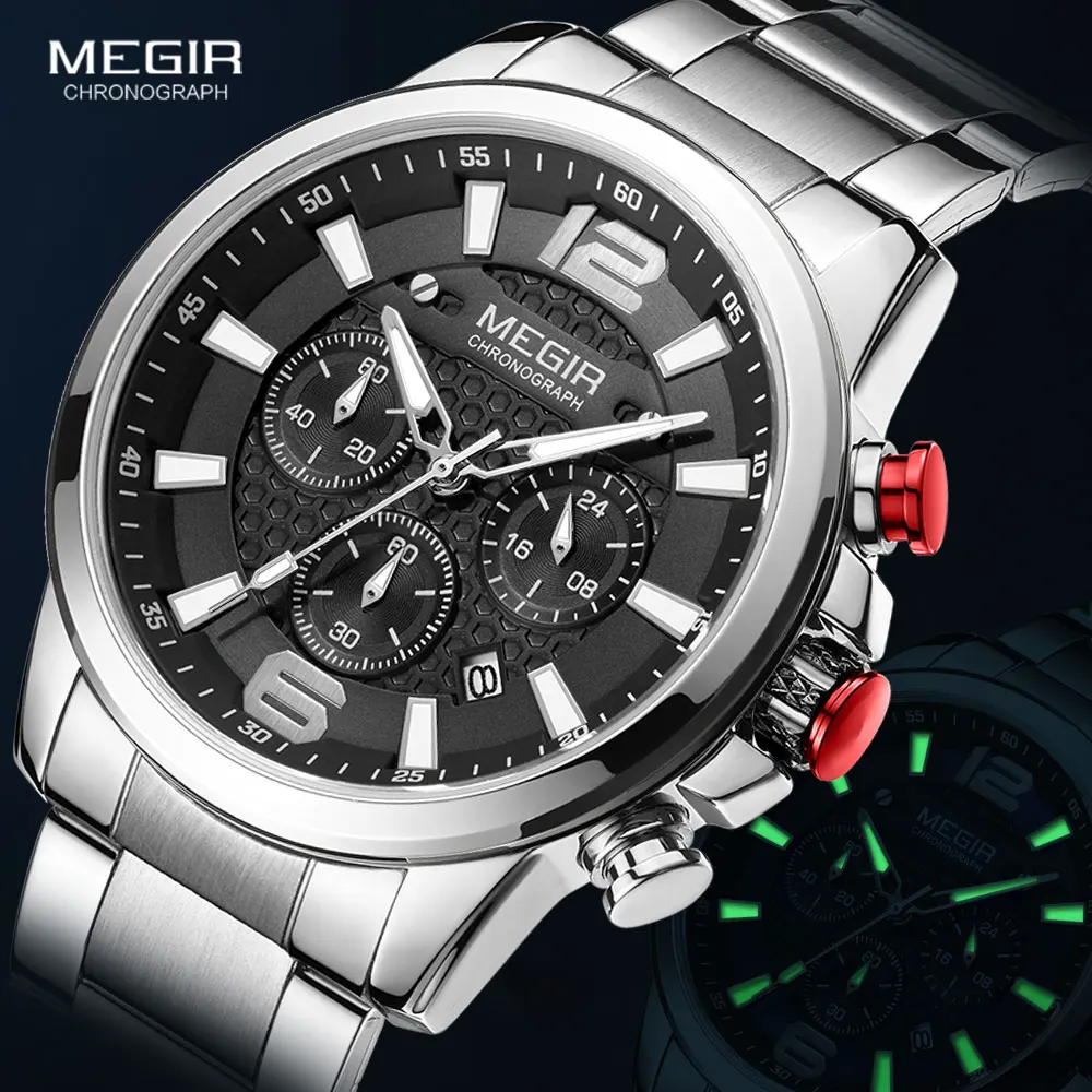 MEGIR Men Watches 2020 Luxurry Sport Quartz Watch Man 3Bar Waterproof ...