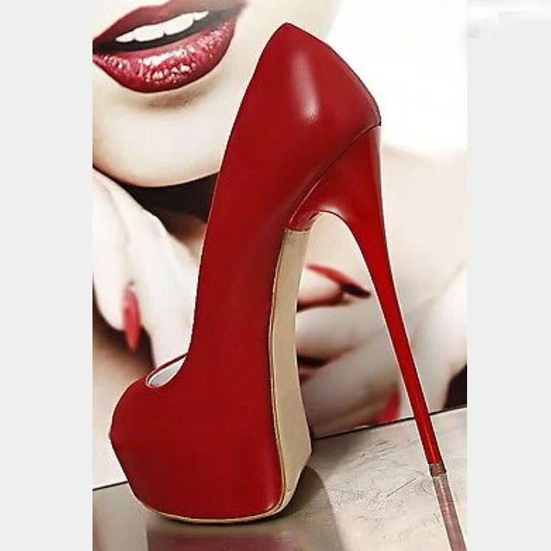 Sandales-plateforme-talons-hauts-rouges-pour-femmes-Peep-Parker ...