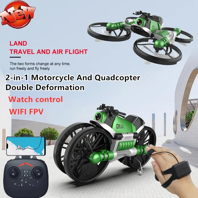 2-in-1-Motorcycle-Quadcopter-Dual-Deformation-WIFI-FPV-Dron-2-4G-RC ...