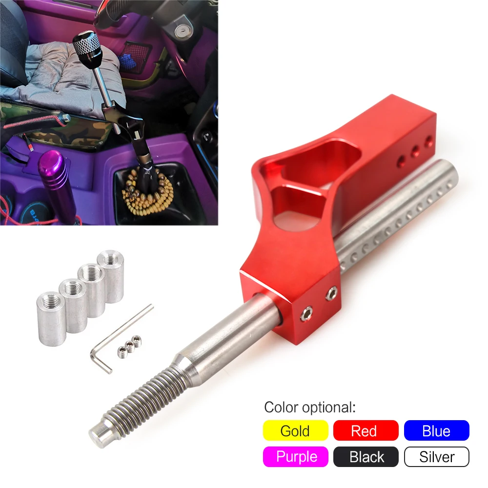 Aluminum-Adjustable-Height-Lever-Car-Gear-Shift-Knob-Extender-Shifter ...