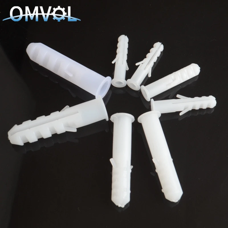 5mm 6mm 8mm 10mm White Sleeve Nylon Screw Bolts Plastic Plug Expansion ...