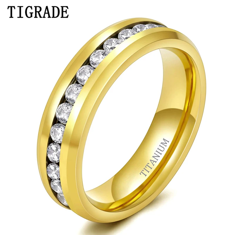 TIGRADE-6mm-18K-Gold-Plated-Titanium-Ring-Cubic-Zirconia-Luxury ...