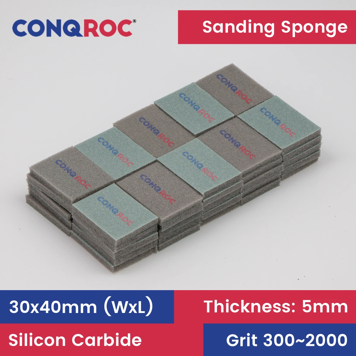 50 Pieces 30x40x5mm Rectangle Flexible Soft Sanding Sponges Dry Wet ...