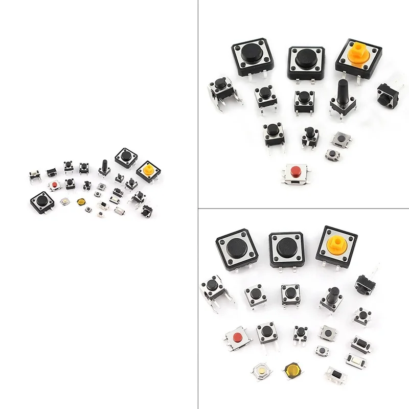 25 Values Tactile Push Button Switch Micro-Momentary Tact Assortment ...