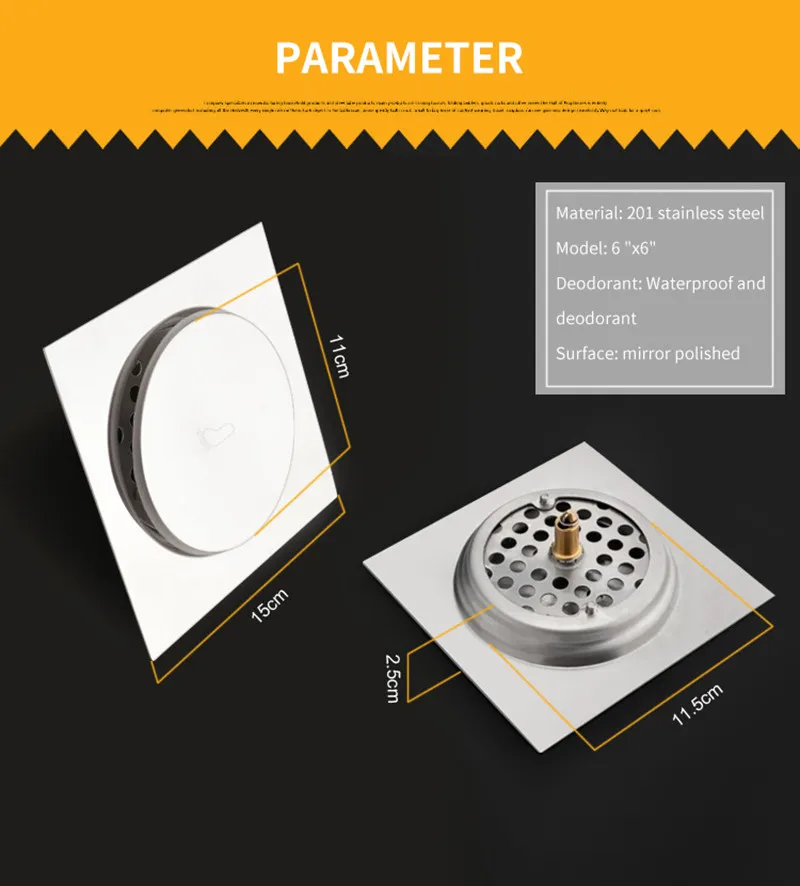 Tuyau - drain - raccord,Drain de sol rond Pop-Up en acier inoxydable ...