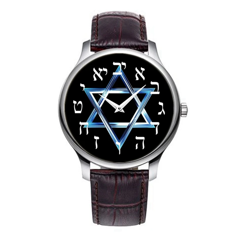 New-Men-S-Watch-Israel-Judaism-Mogen-David-Hebrew-Digital-Quartz-Wrist ...