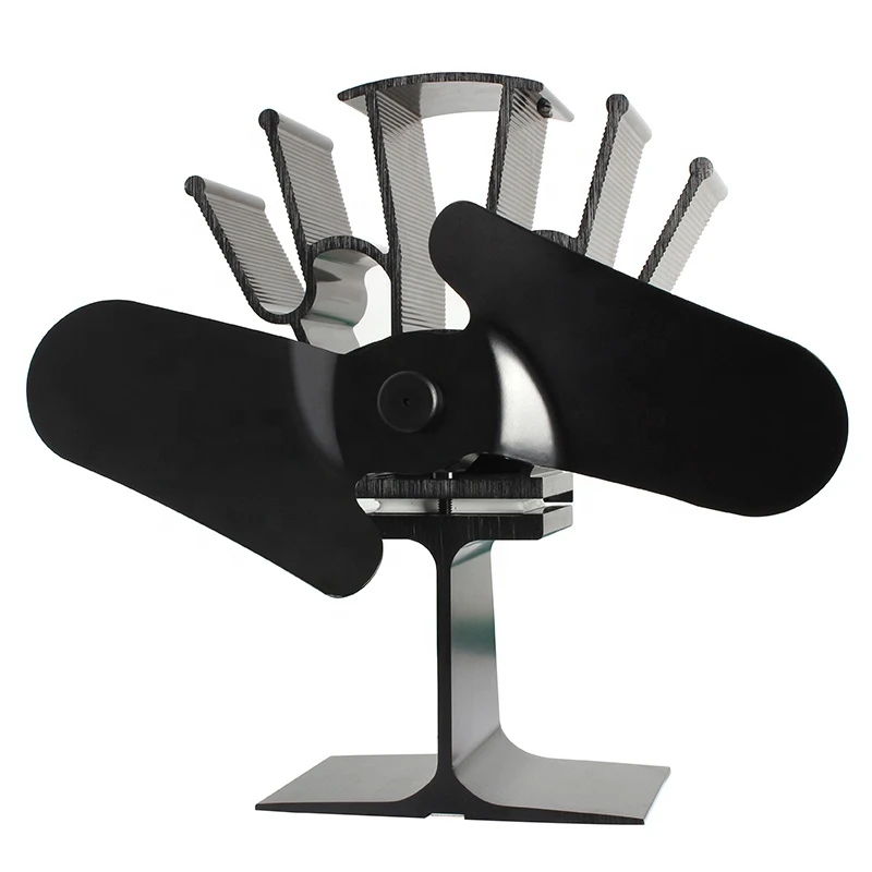 Motor Double Heat Powered 2 Blade Wood Stove Fan with Ultra Quiet ...
