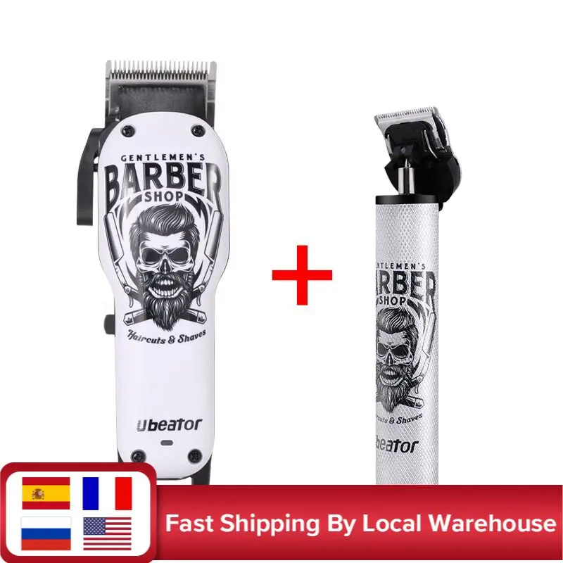 Barber Shop Hair Clipper Professional Digital Rechargeable Electric Men ...