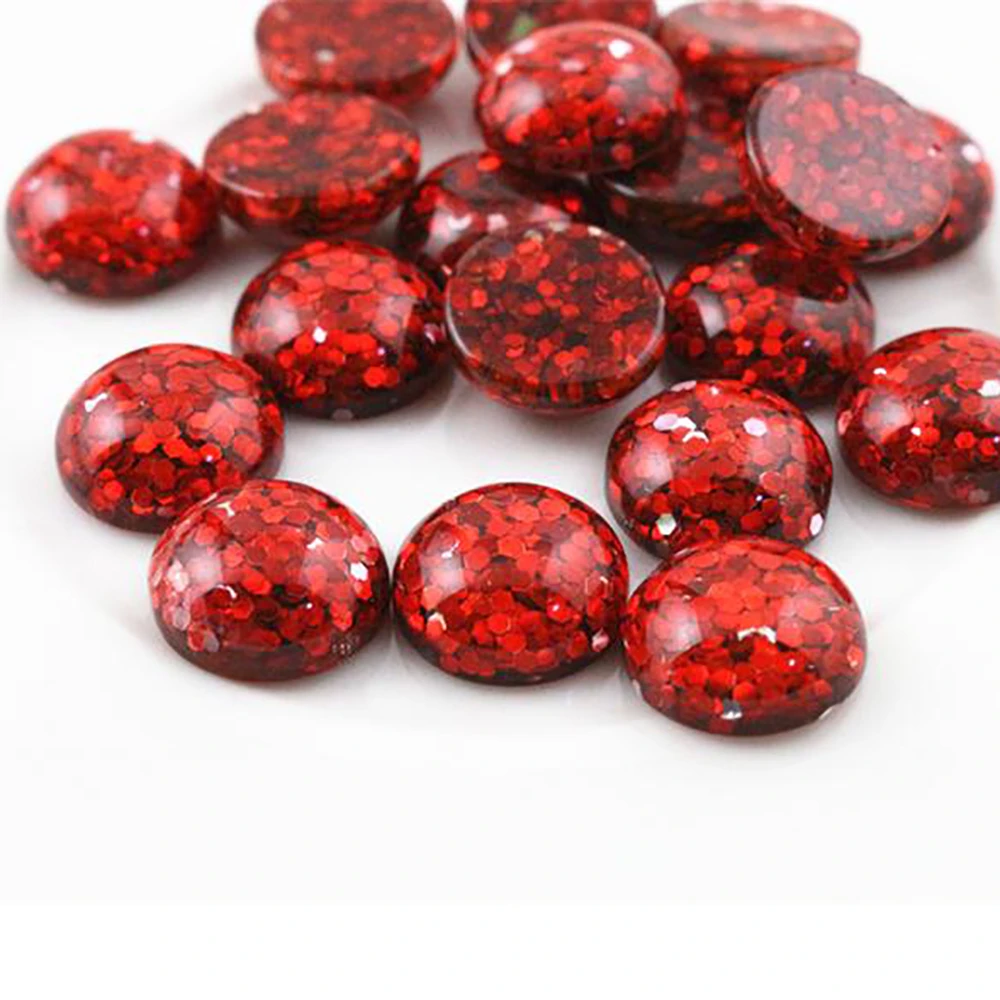 New Fashion 40pcs 12mm Red Color Flat Back Resin Cabochons Cameo G5 01 ...