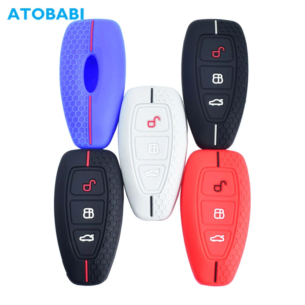 Silicone Car Key Case 3 Buttons Smart Remote Control Fobs Protector ...
