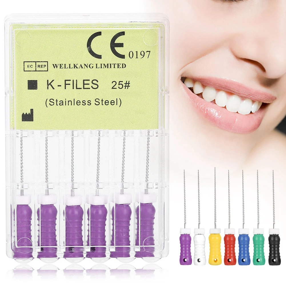 5-Pcs-7Color-Choose-Dental-Endo-Root-Needle-K-FILES-Dental-21mm-SS-Root ...