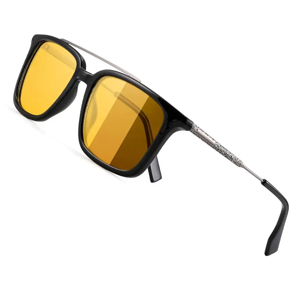 Óculos masculinos de visão noturna, polarizados, anti reflexo, lentes ...