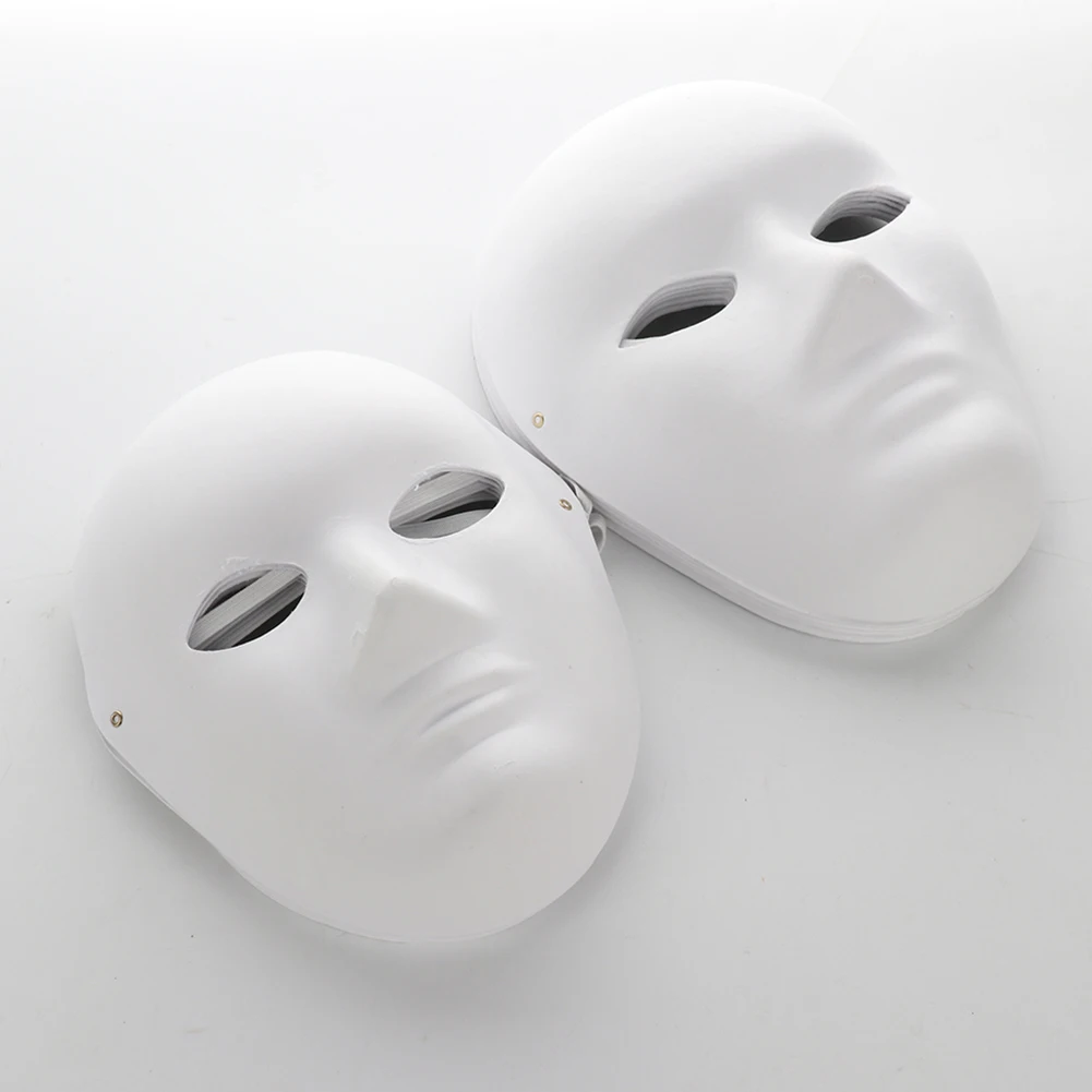 12PCS-Paper-DIY-White-Mask-Full-Face-Opera-Masquerade-Mask-Halloween ...
