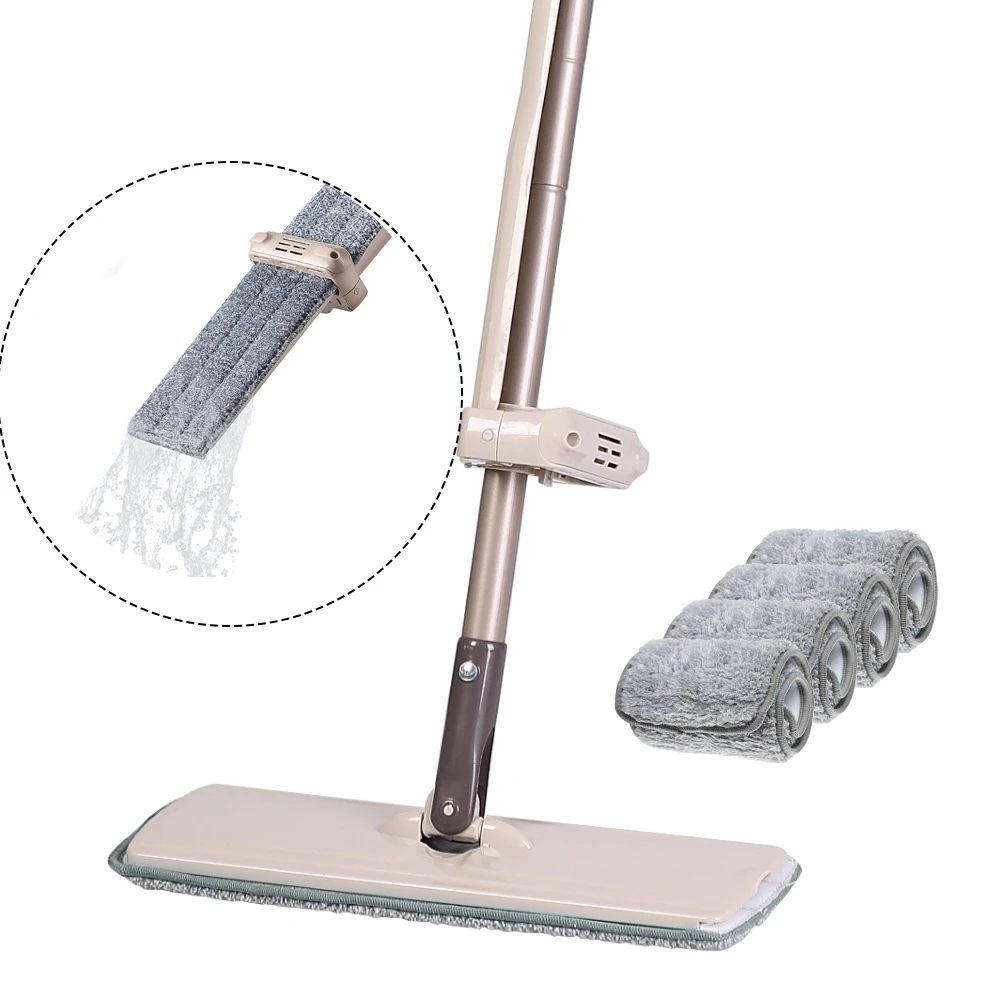 Eyliden Hands Free Wash Self Wringing Mop With 4pcs Mop Pads Dry And ...