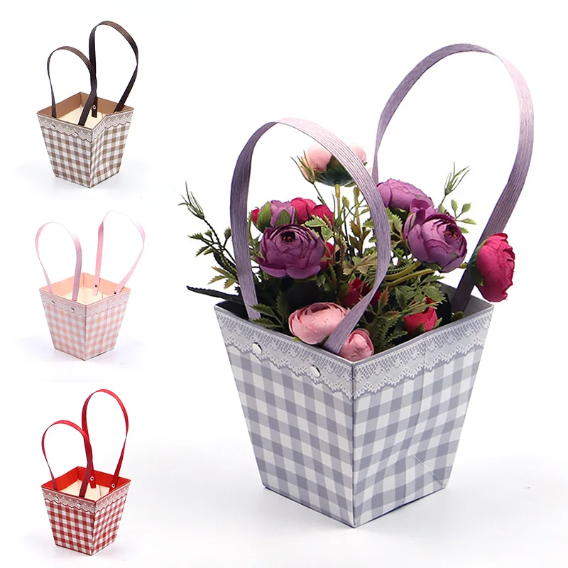 Portable Florist Flower Boxes | Paper Bag Flower Bouquets | Baskets ...
