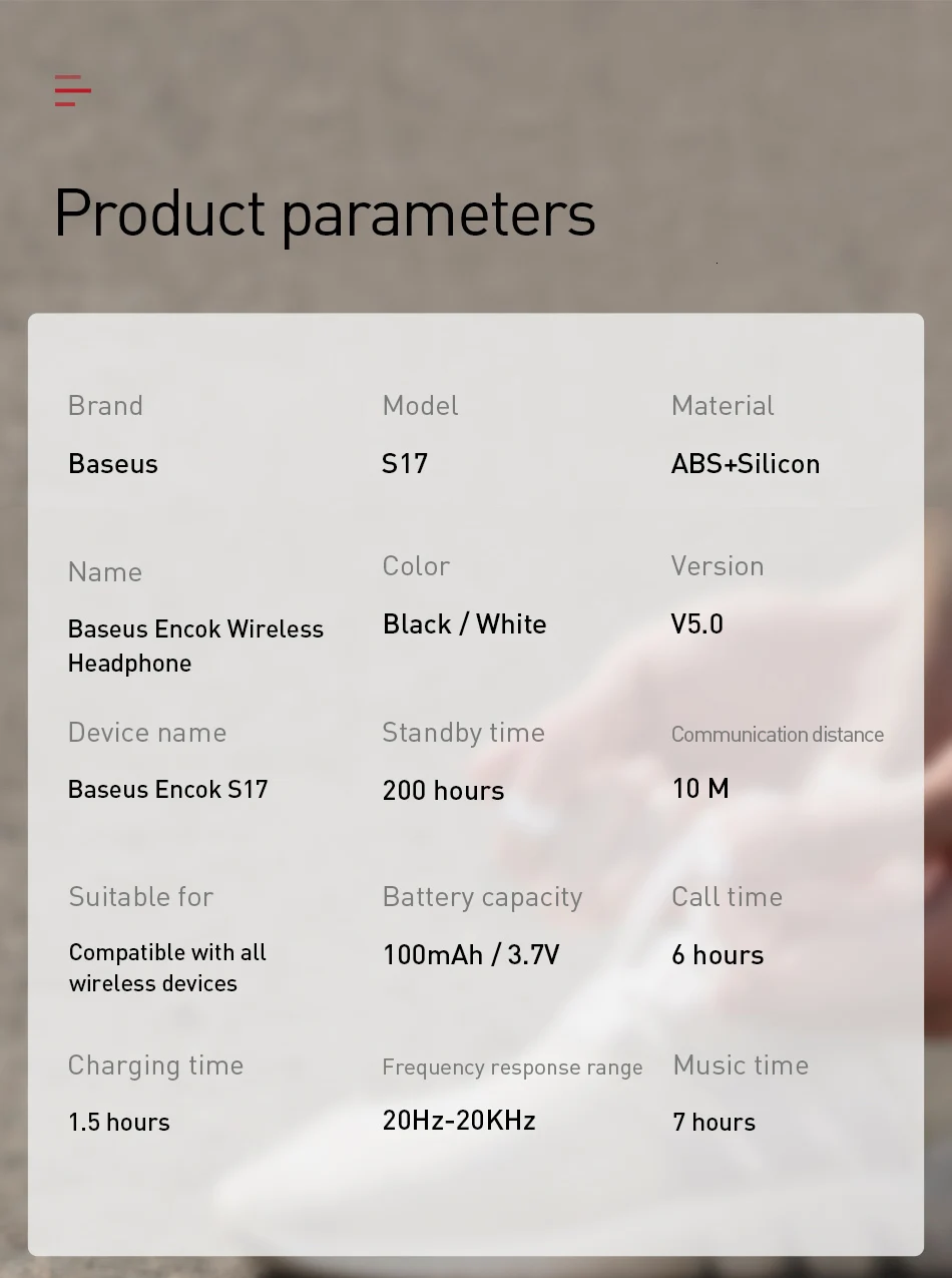 Baseus S17 Спортивные Беспроводные наушники Bluetooth 5,0 наушники для Xiaomi Redmi Note 7 ...