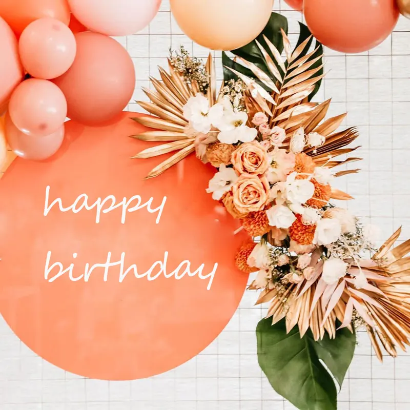 Happy Birthday Orange Flowers