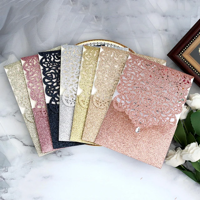 Glitter wedding invitations 60 photos - Vianawedding.com