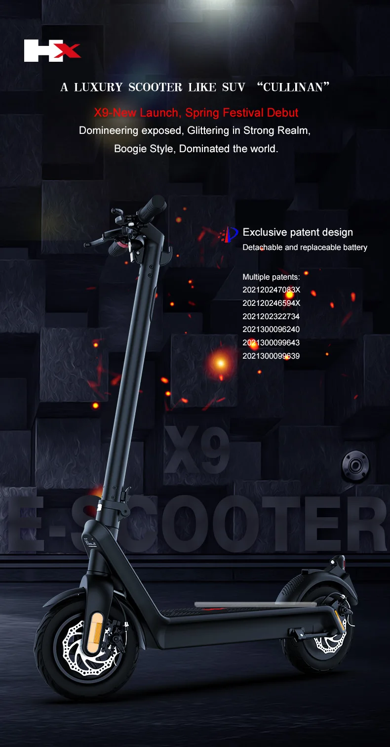 X9 Pro Max Electric Scooter for Adults 100KM Long Range Foldable 48V 15 ...