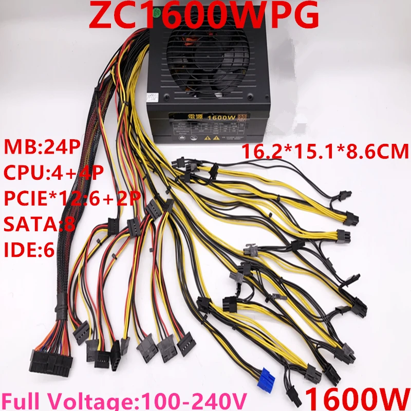 Miner PSU For ZhongCheng Multi Channel Power Supply of Video Card Rated ...