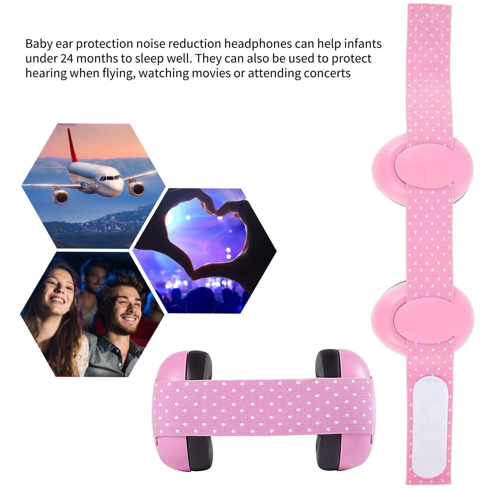 Bouchons d'oreilles,Protège-oreilles réglables pour bébés de 0 à 12 ...