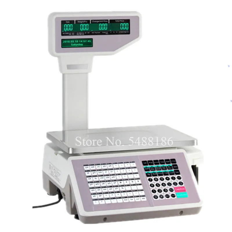 Label Printing Balance Cash Register Receipt Scale Label Printer Scale ...