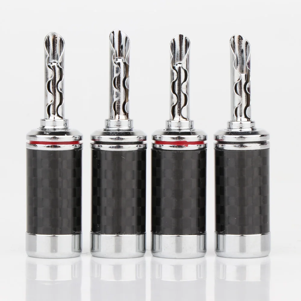 Rhodium-Plated-plug-Carbon-Fiber-Speaker-Cable-Banana-Terminal-Plug-BFA ...
