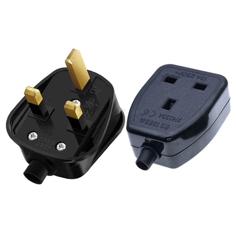 White Black Bs1363 Removable Uk Fused Adaptor Wiring Plug British ...