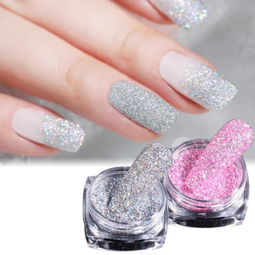 Glitter Powder Nail Designs