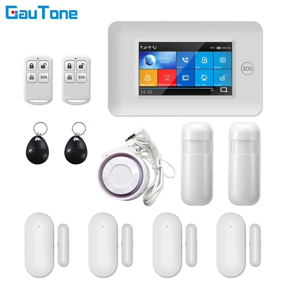 PG106 WIFI+GSM GPRS Wireless Home Security Burglar Alarm System APP ...