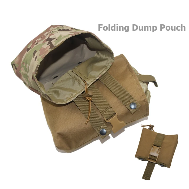 Tactical Folding Magazine Dump Pouch Airsoft Military Foldable Recovery ...