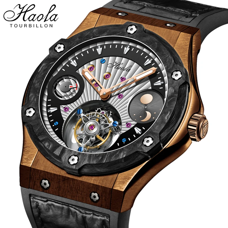Haofa-Luxury-Tourbillon-Mechanical-Mens-Watches-Bronze-Case-Manual ...