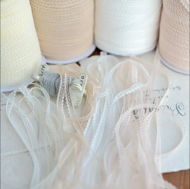 10 Meters 9mm Width Embroidered Lace Ribbon Thin Smooth Lace Women's ...