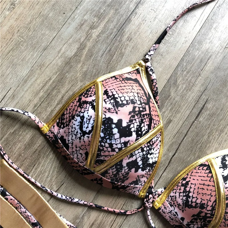 Pu Leather Bikini Set Red Triangle Swimwear Women 2021 Fashion Summer ...