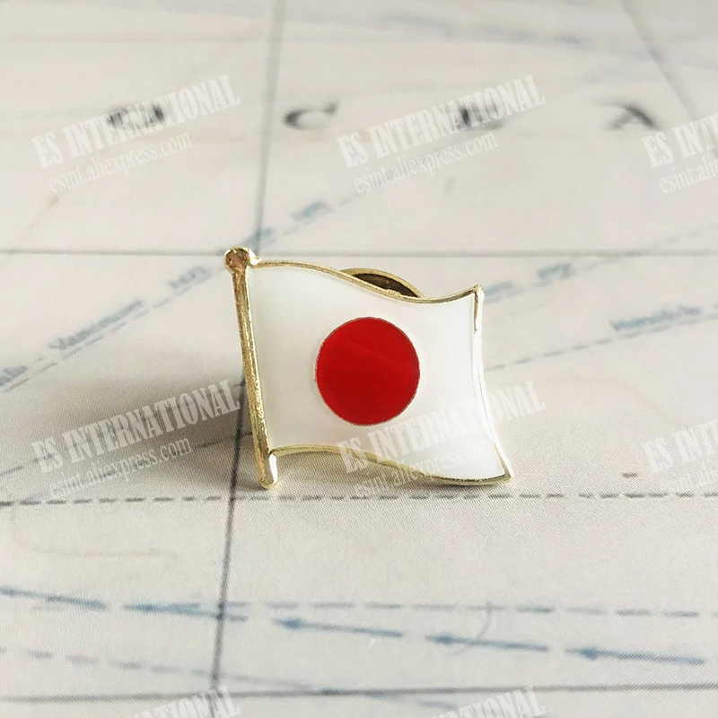 Japan-National-Flag-Crystal-Epoxy-Metal-Enamel-Badge-Brooch-Collection ...