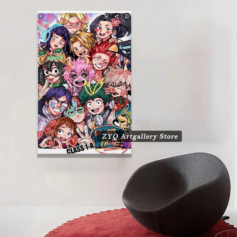Anime Poster Mijn Hero Academia Mha Klasse Fanart Poster Decoratieve ...