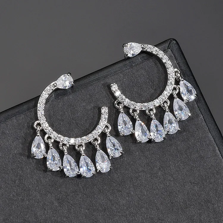 New Style Earrings AAA Zircon Stud Earrings 925 Sterling Silver Pin ...