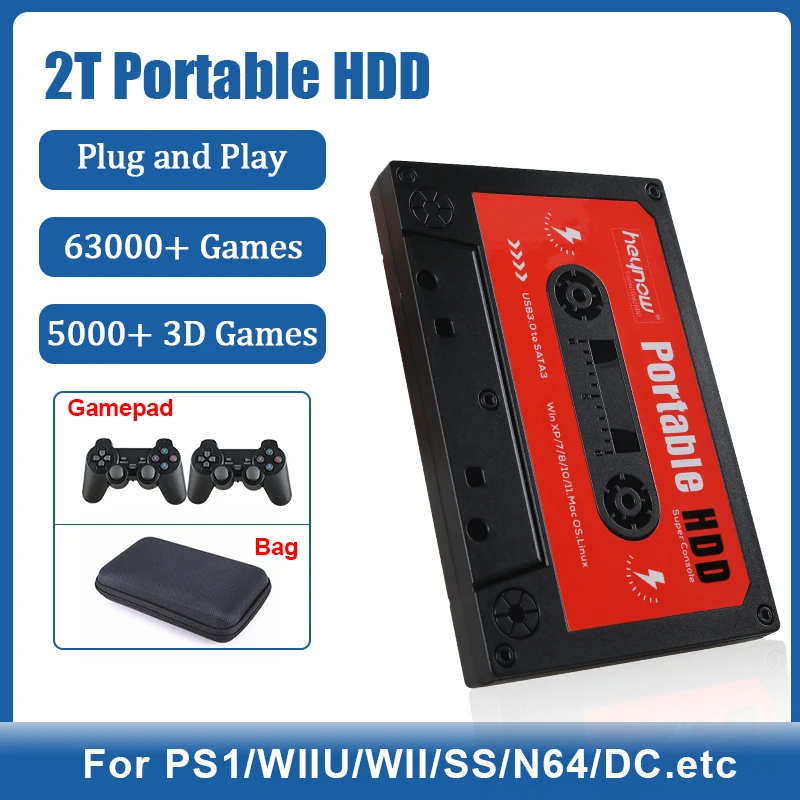 Tsingo 2tb Hdd Portable External Game Hard Drive Disk Built-in 63000 ...