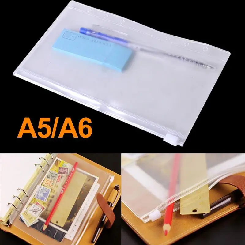 File Pocket Practical Simple PVC A6 Stationery Organizer Plastic Zip ...