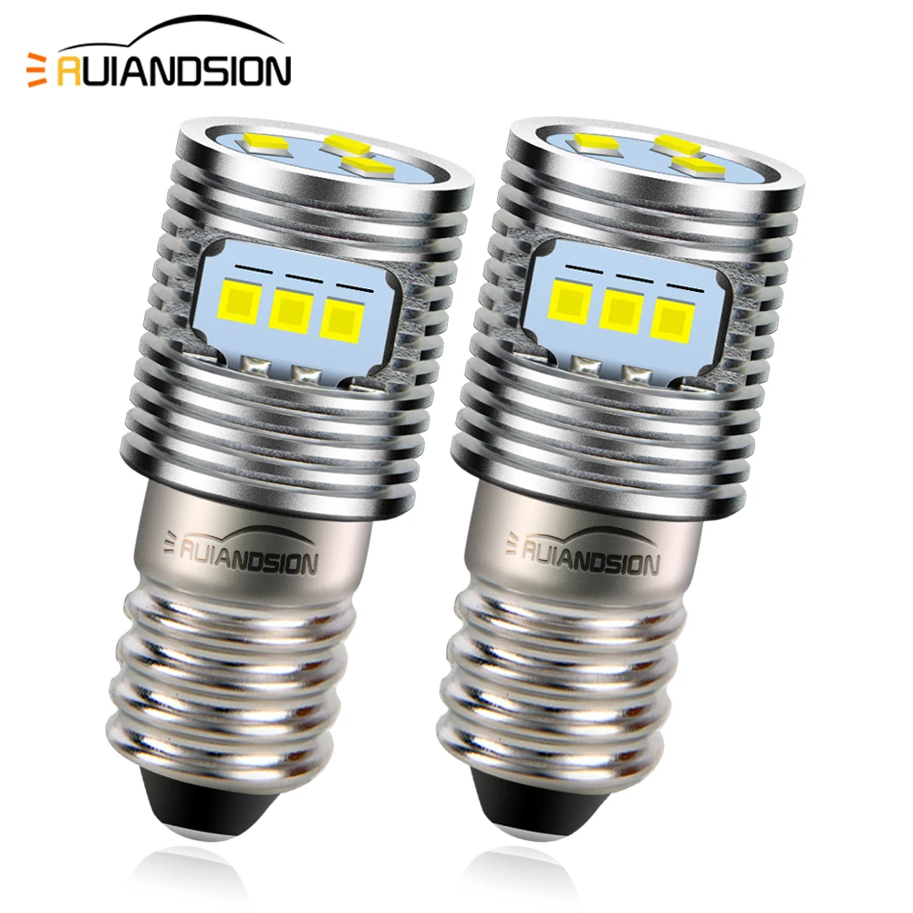 2PCS E10 Base LED Upgrade Bulbs For D+C cell flashlights CSP 0.6W DC3V ...