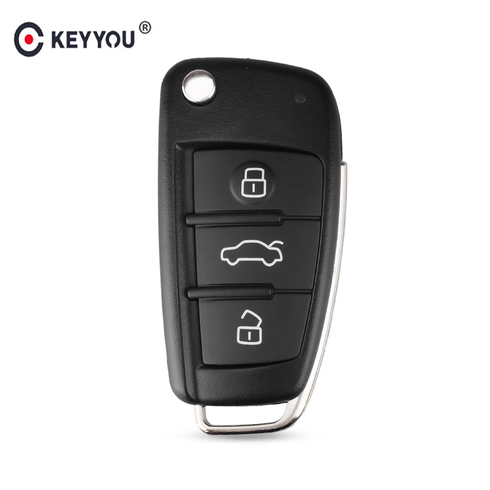 KEYYOU 10 قطعة للطي عن بعد مفتاح ريموت سيارة قابل للطيّ غطاء حافظة مفتاح لأودي A2 A3 A4 A6 A6L ...
