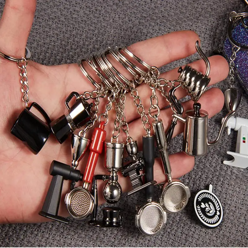 1PC-Metal-Key-Chain-Hand-Brewing-Pot-Coffee-Series-Bag-Pendant-Key ...