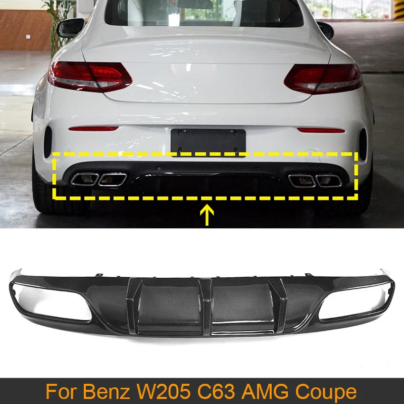 Car Rear Bumper Diffuser Lip Spoiler for Mercedes Benz C Class C205 C63 ...