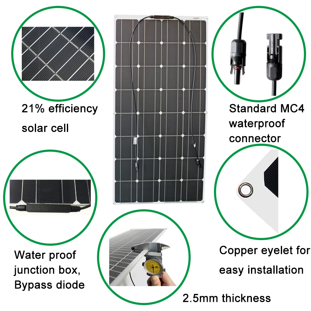 Dgsunlight 200w 800w 12v tragbares Solar panel flexibles 16v w Platten ...