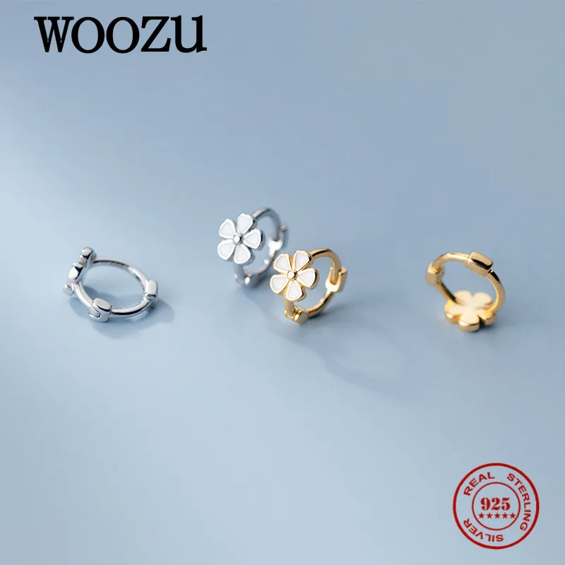 WOOZU-925-Sterling-Silver-Romantic-Cute-Flower-Hoop-Earrings-For-Women-Korean-Sweet-Girl-Student ...