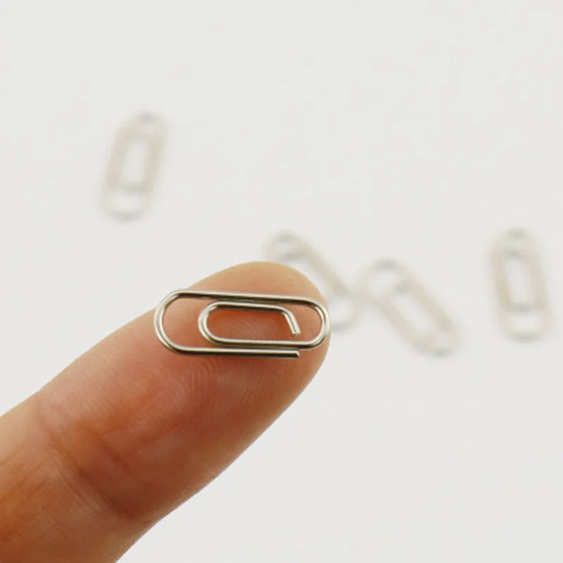 50Pcs/1Pack Mini Paper Clips Small Metal Paperclip 15mm Golden Plating ...
